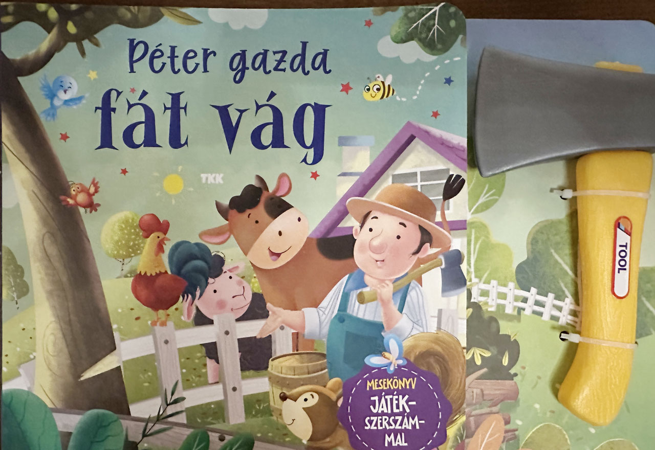 Péter gazda fát vág